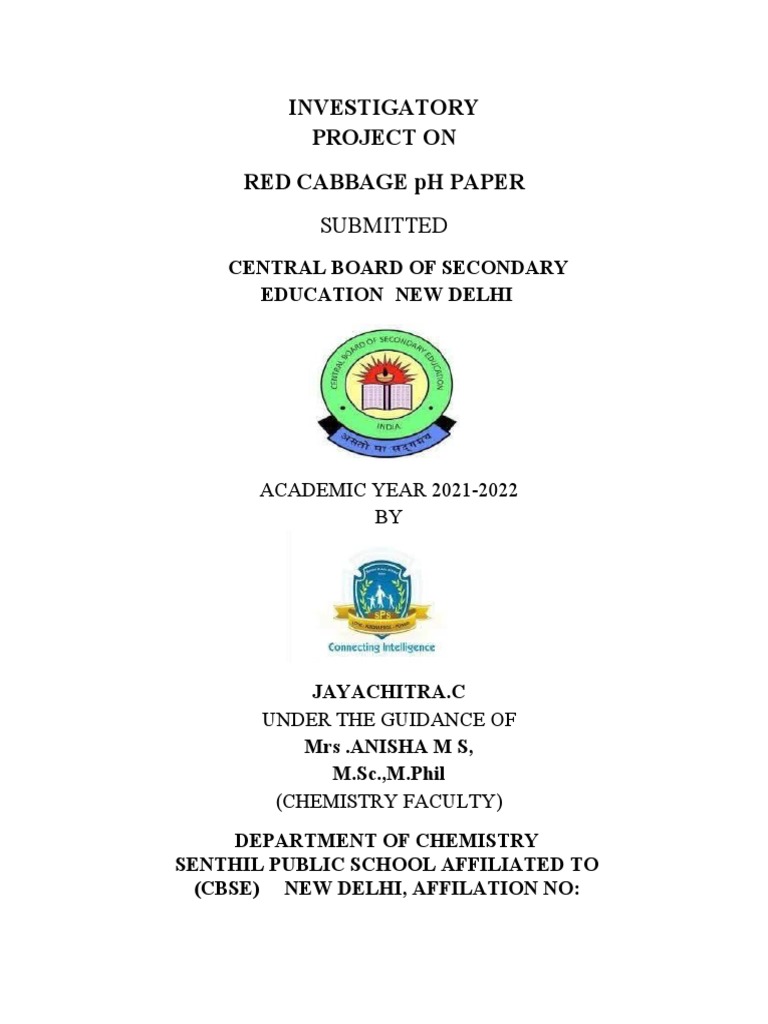 Chemistry Project | PDF | Ph | Chemical Substances