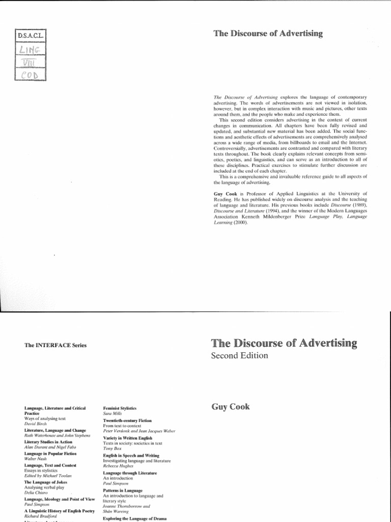 Cook - Discourse of Advertising | PDF | Advertising