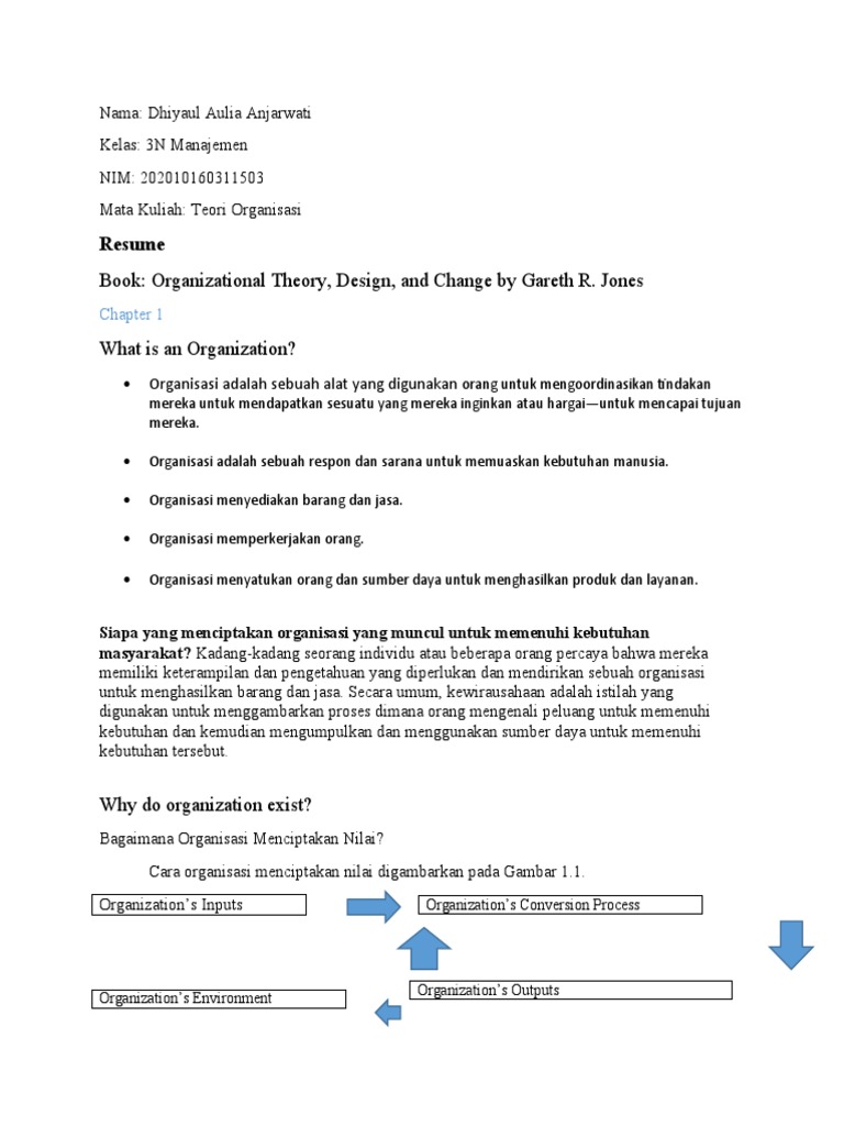 Resume: Book: Organizational Theory, Design, and Change by Gareth R ...