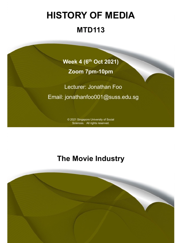 MTD113 Jul21 Week4 Lecture | PDF | Movie Theater | Box Office MTD113 Jul21 Week4 Lecture | PDF | Movie Theater | Box Office
