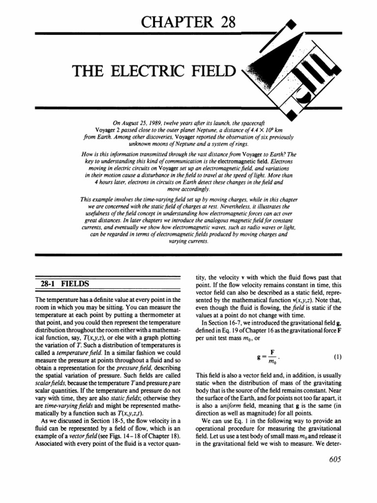 Chapter-28 The Electric Field | PDF | Electric Field | Ion