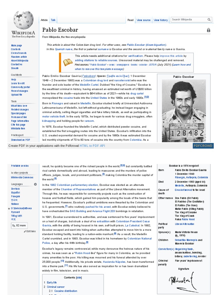 Pablo Escobar | PDF | Colombia