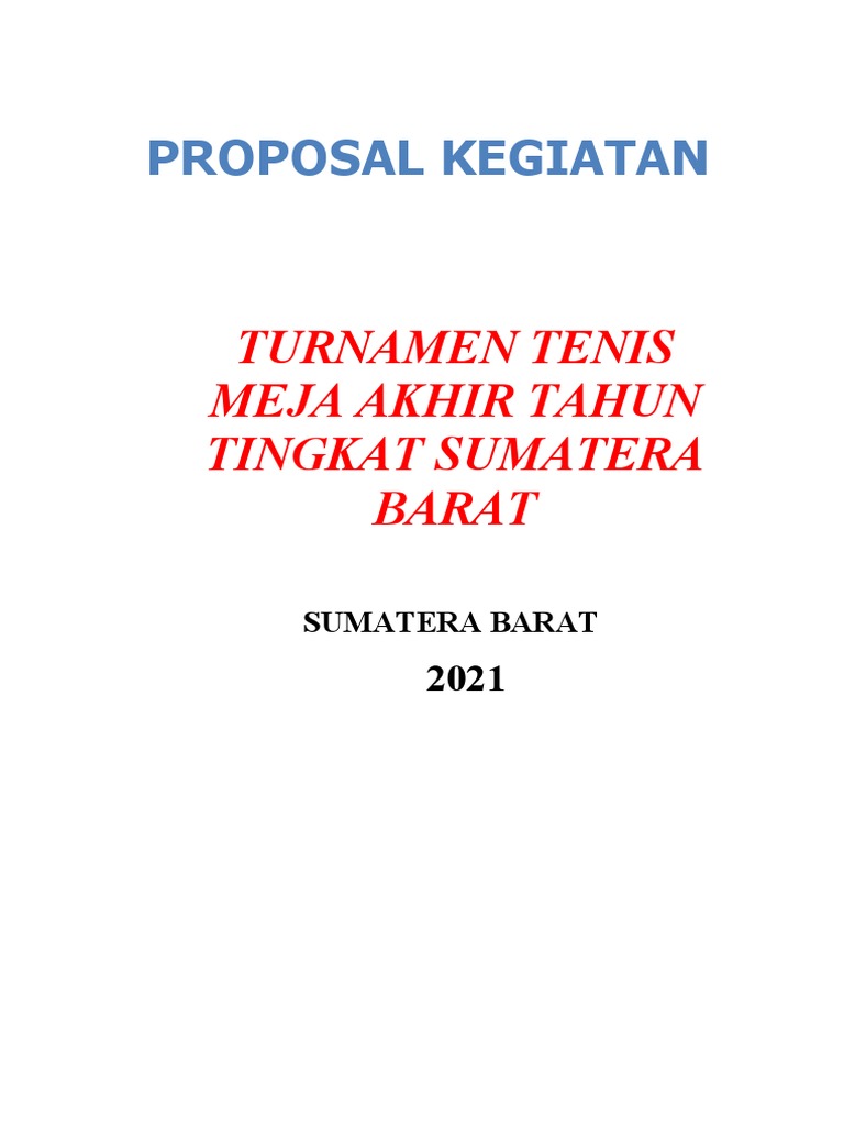 Proposal Turnamen Tenis Meja Sumbar | PDF