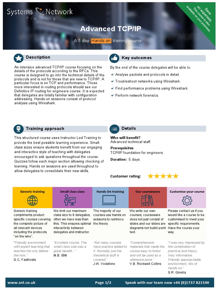Advanced TCP/IP: Hands-On Protocols | PDF | Transmission Control ...