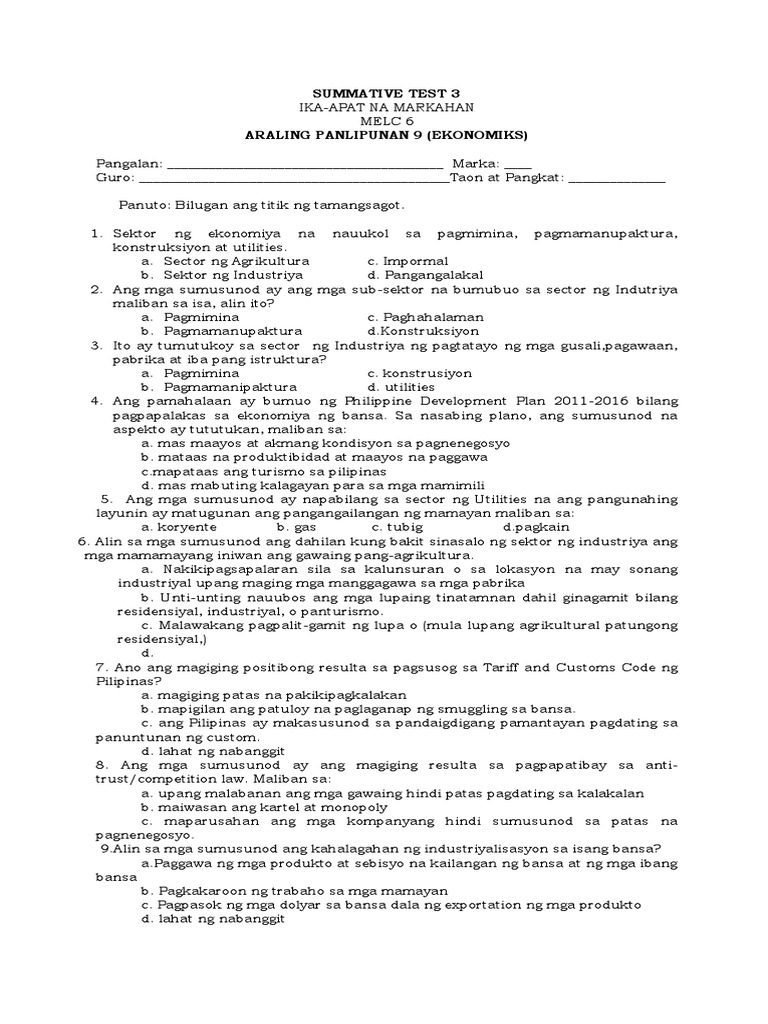 Ap9 Q4 Sa3 Plaza | PDF