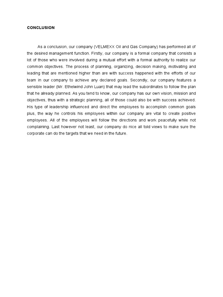Conclusion MGT162 | PDF