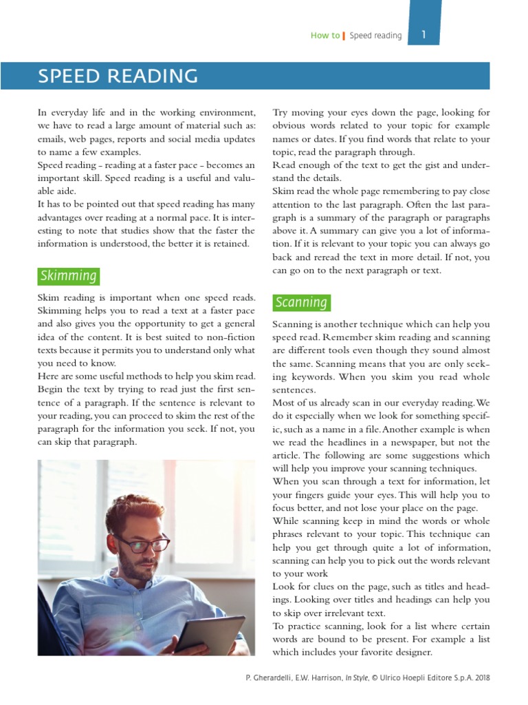 Speed Reading: Skimming Scanning | PDF | Speed Reading | Rayon