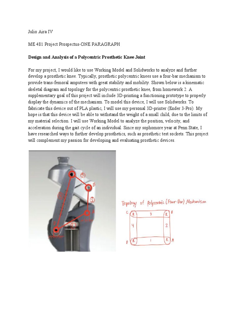 Design and Analysis of A Polycentric Prosthetic Knee Joint | PDF ...