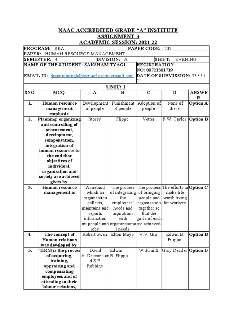 Saksham Tyagi Assignment 3 00721301719 4EA | PDF | Recruitment | Human Resource Management