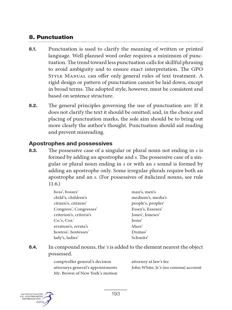 Gpo Stylemanual 2008 10 | PDF | Ellipsis | Bracket