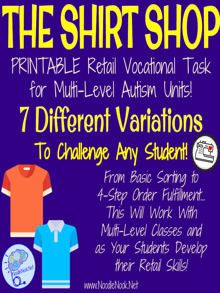 PRINTABLE Retail Vocational Task For Multi-Level Autism Units! | PDF ...