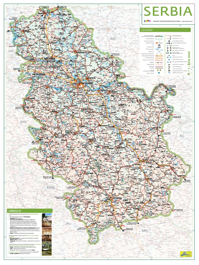 Serbia - Tourist Map | PDF | Serbia