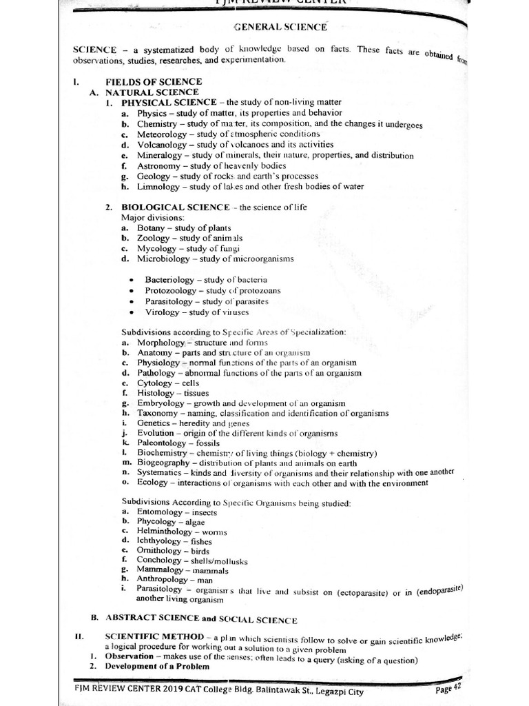 General Science Reviewer Lecture | PDF