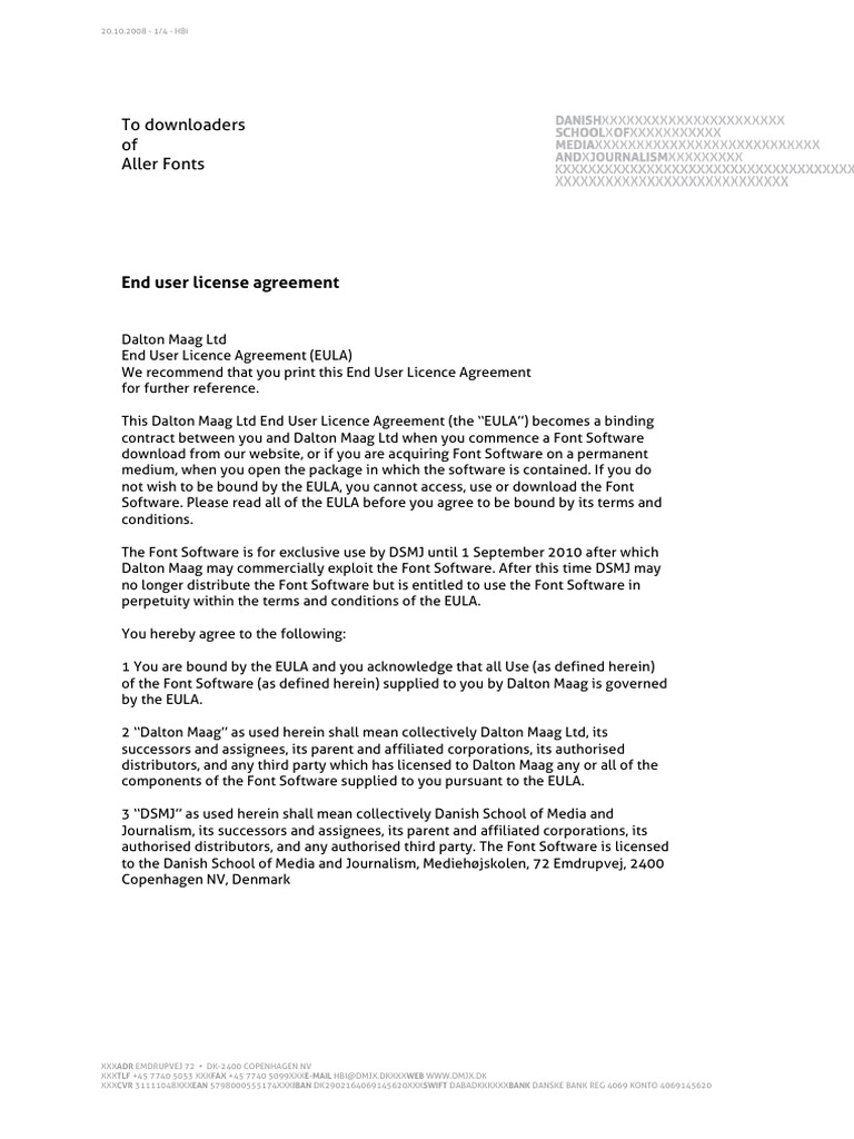 To Downloaders of Aller Fonts: End User License Agreement | Download Free PDF | Typefaces ...