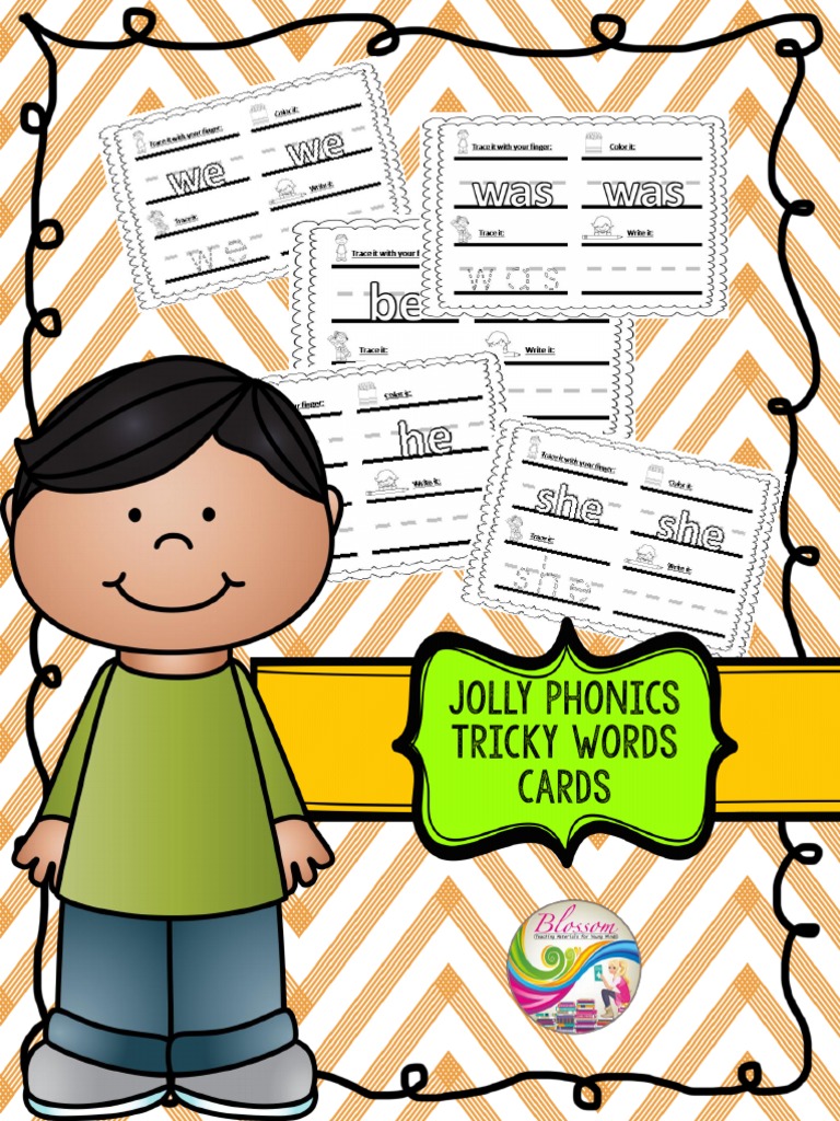 Jolly Phonics Tricky Words Flashcards | PDF | Reading (Process ...