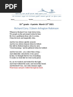 Analysis of Richard Cory | PDF | Poetry | Irony