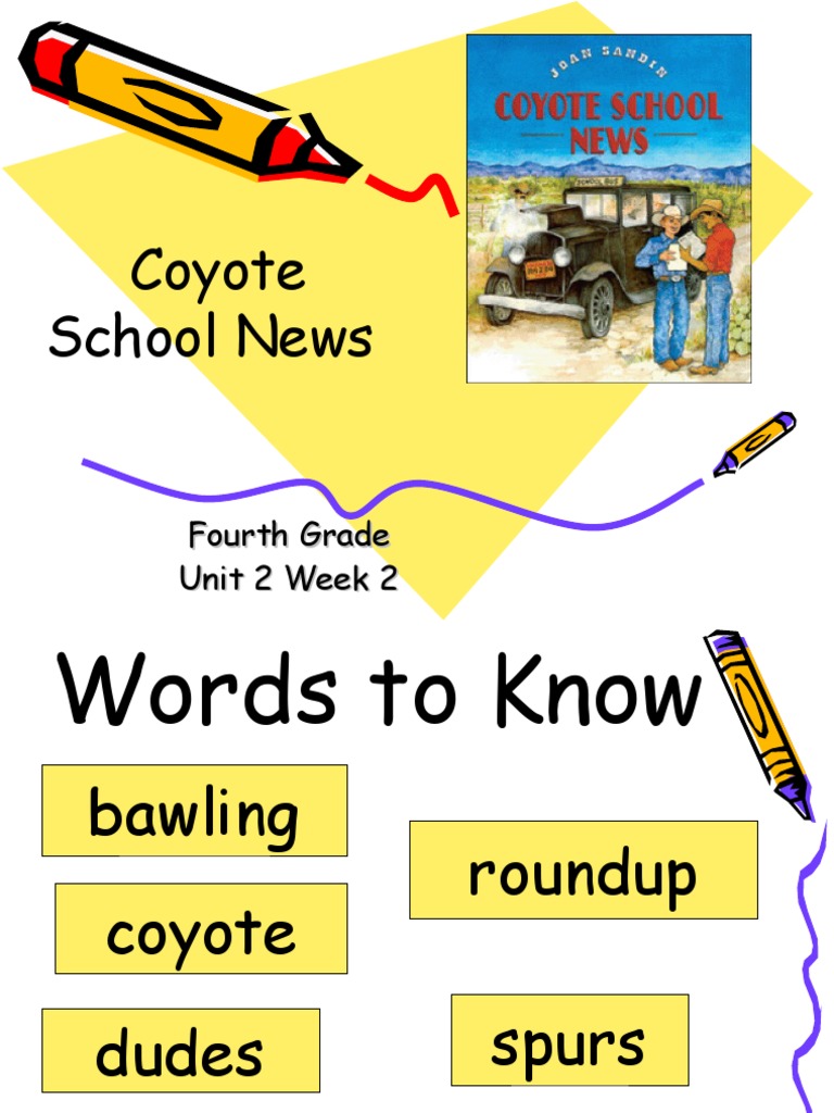 Coyote School News Vocabulary | PDF