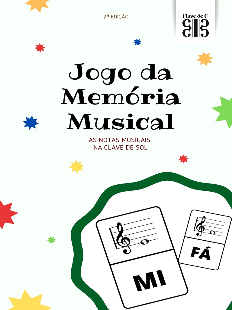 JOGO DA MEMORIA - CLAVE SOL Notas Na Pauta | PDF