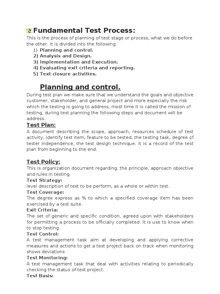 Fundamental Test Process | PDF | Software Testing | Information ...