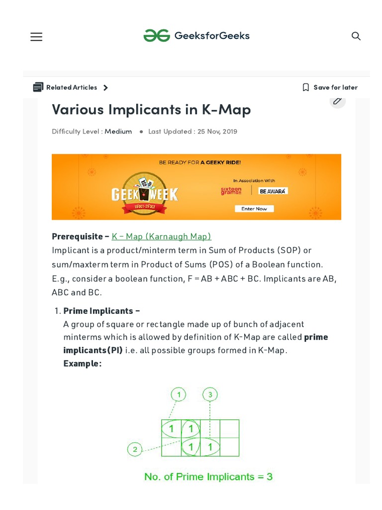 Various Implicants in K Map | PDF | Computer Architecture | Computer Engineering