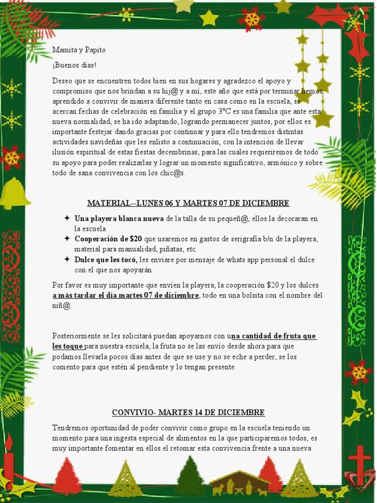 Actividades Diciembre | PDF