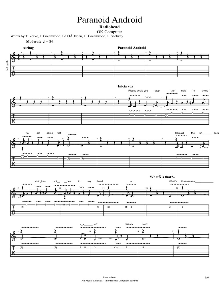 Paranoid Android: Radiohead OK Computer | PDF | Chansons écrites | Œuvres