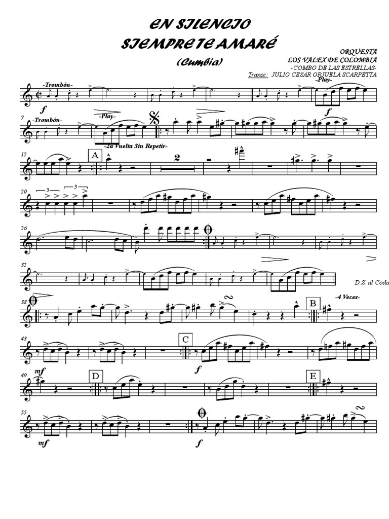 En Silencio Siempre Te Amare - Saxofón Alto | PDF | Linguistique | Graphèmes