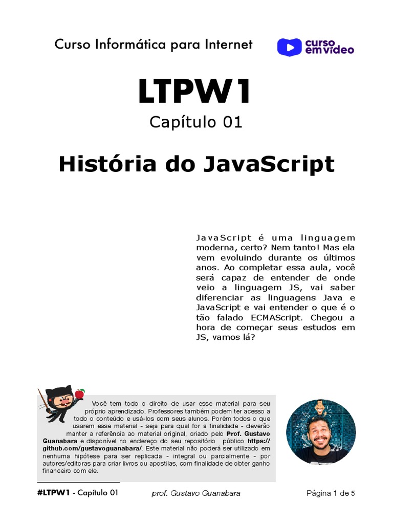 01 - História Do JavaScript | PDF | Script Java | Internet e Web
