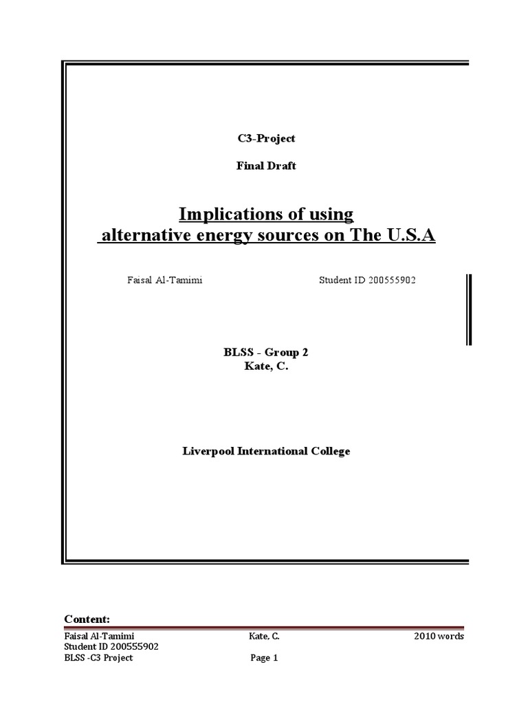 Alternative Sources of Energy | PDF | Energy Development | Fossil Fuels