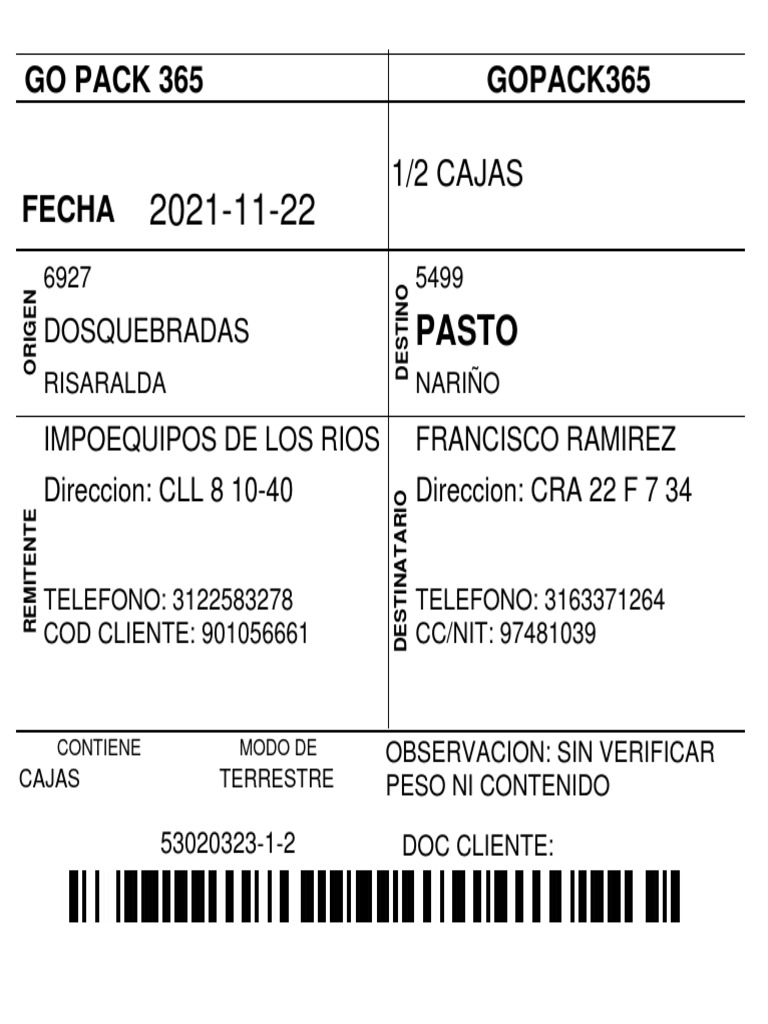 Go Pack 365 GOPACK365: 1/2 CAJAS | PDF