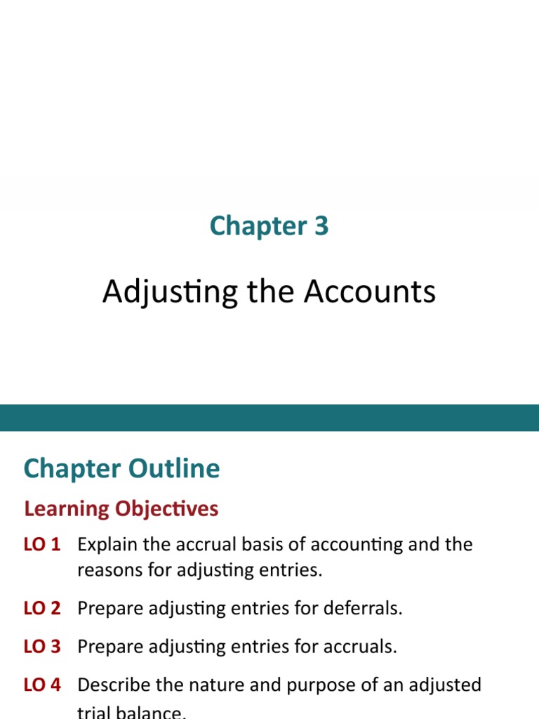 Chapter 3 - Adjusting The Accounts | PDF | Deferral | Expense