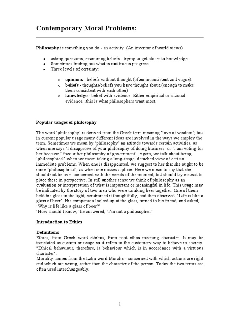 Contemporary Moral Problems | PDF | Punishments | Morality