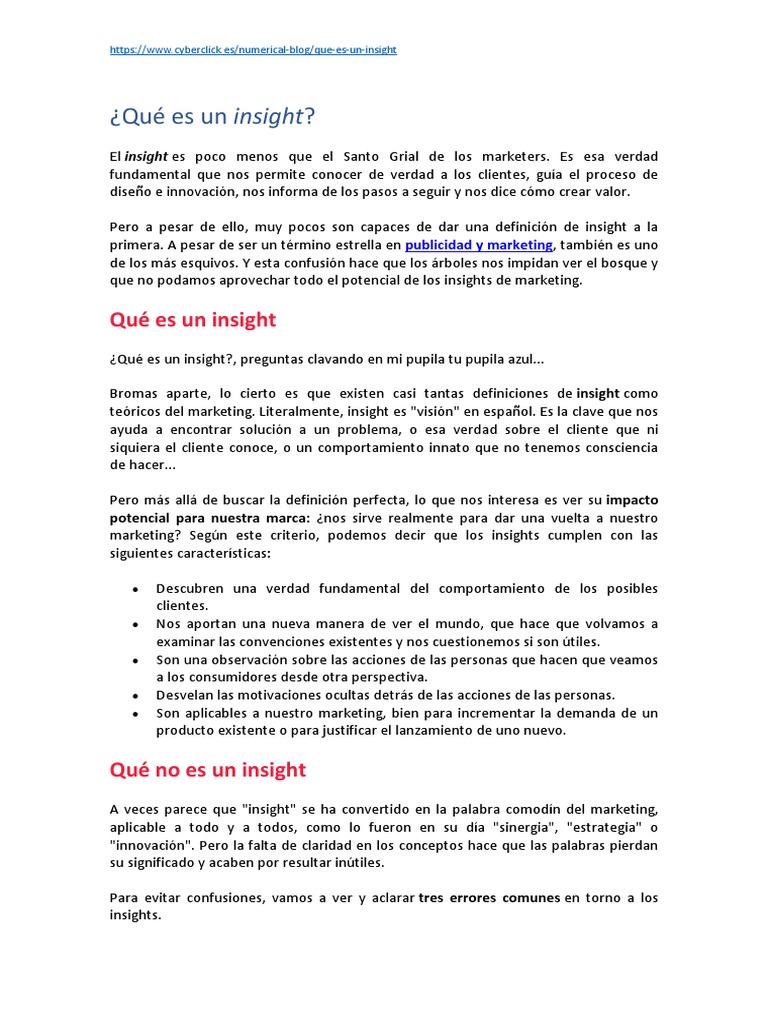 Qué Es Un Insight | PDF | Marketing | Verdad