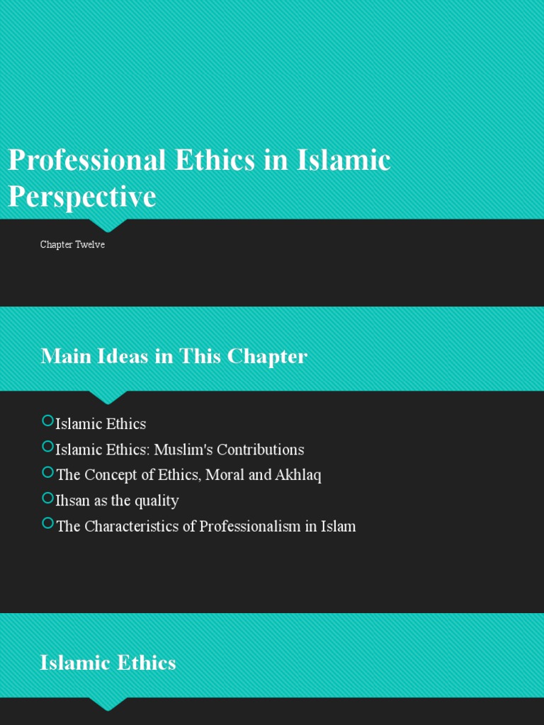 Professional Ethics in Islamic Perspective | PDF | Islamic Ethics ...