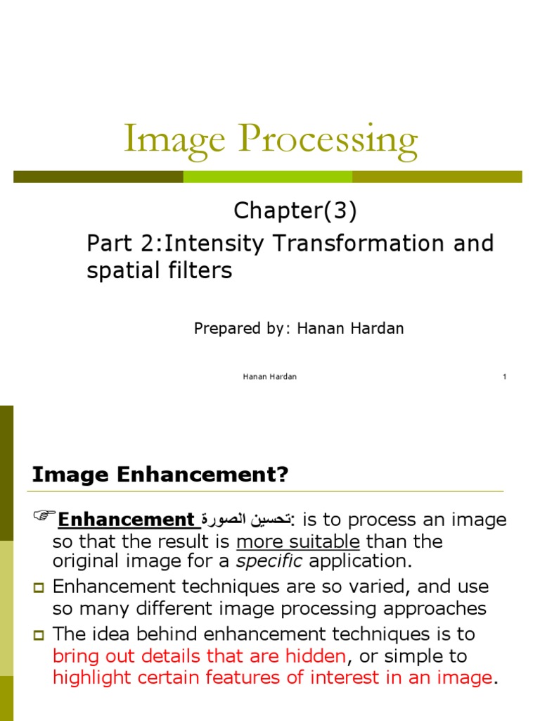 Image Processing: Chapter (3) Part 2:intensity Transformation and ...