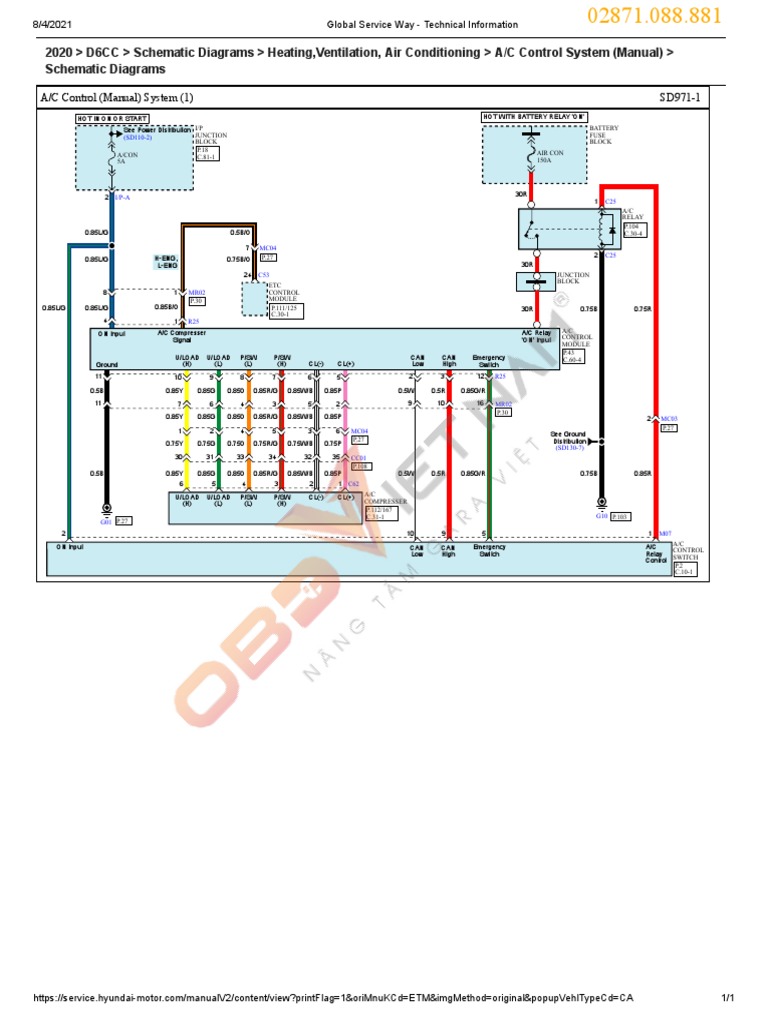 2020 D6CC Schematic Diagrams Heating, Ventilation, Air Conditioning A/C ...