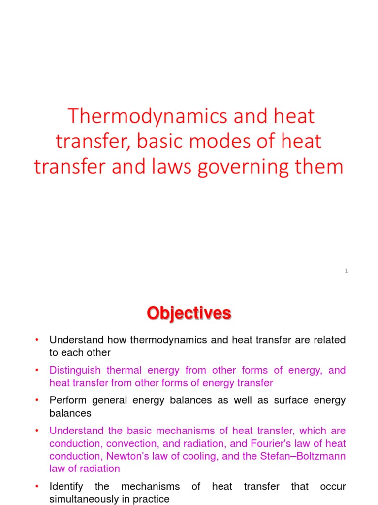 Lesson 4 Thermodynamics and Heat Transfer, Basic Modes of Heat Transfer ...
