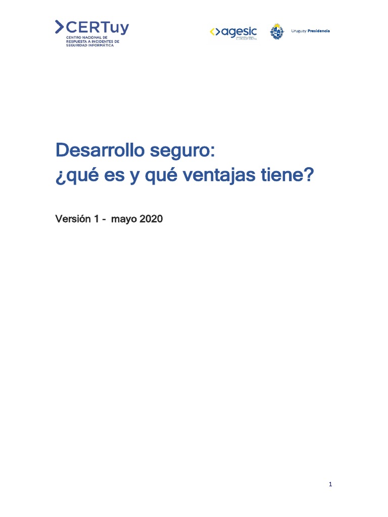 Guía Desarrollo Seguro | PDF | Ingeniería de software | Software