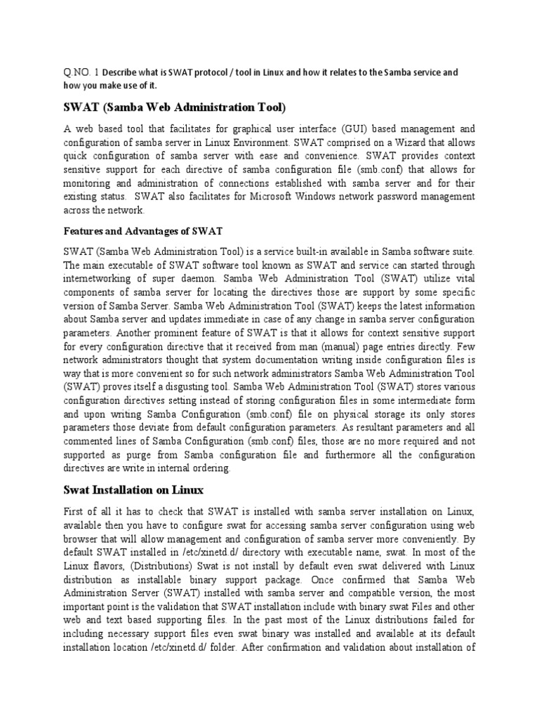 SWAT (Samba Web Administration Tool) : Features and Advantages of SWAT ...