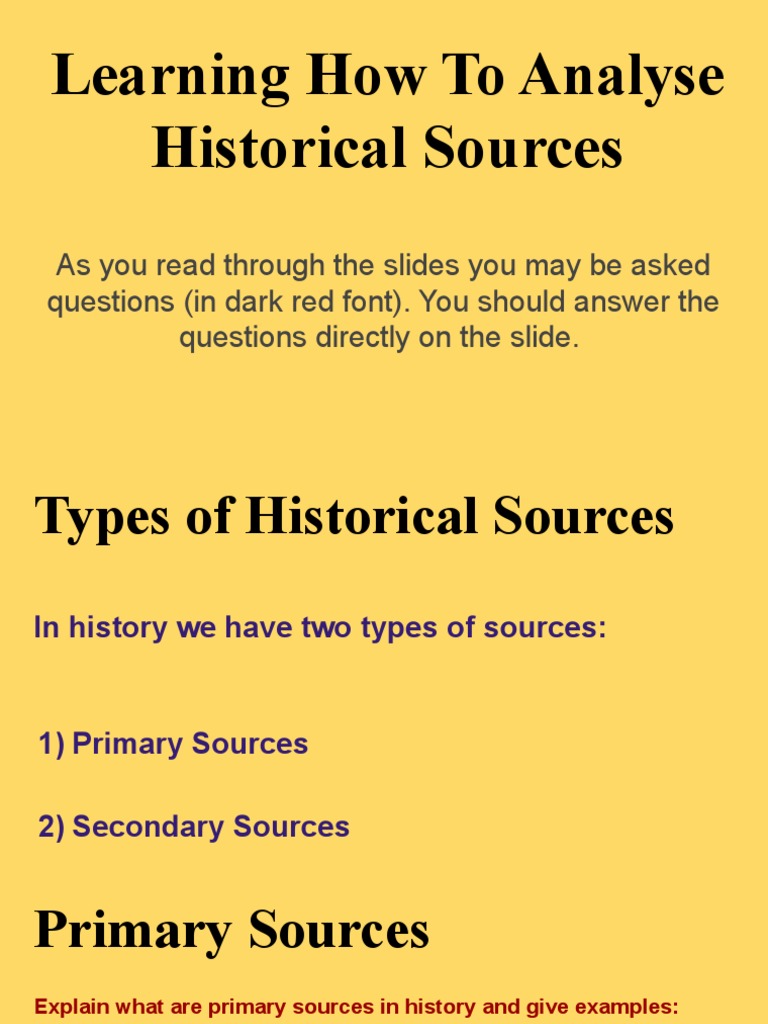 Historical Source Analysis Guide | PDF | Social Science | Foreign ...