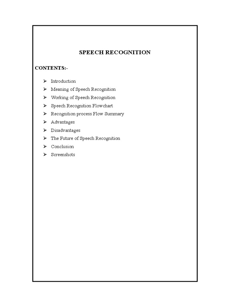 Understanding Speech Recognition Technology | PDF | Speech Recognition ...