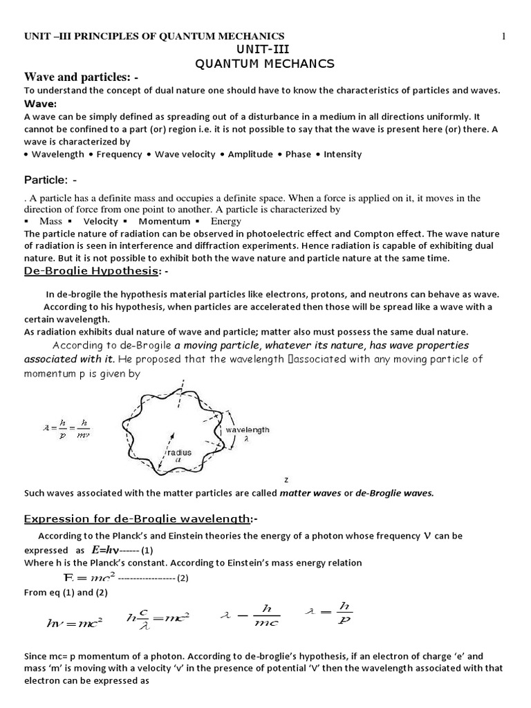 Quantum mechanics principles | PDF | Waves | Electron
