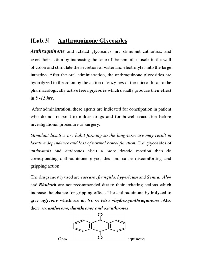 Anthraquinone Glycoside Lab | PDF | Thin Layer Chromatography | Chemistry