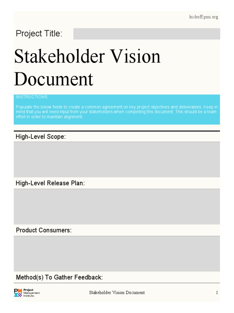Stakeholder Vision Document Guide | PDF | Business | Finance & Money ...