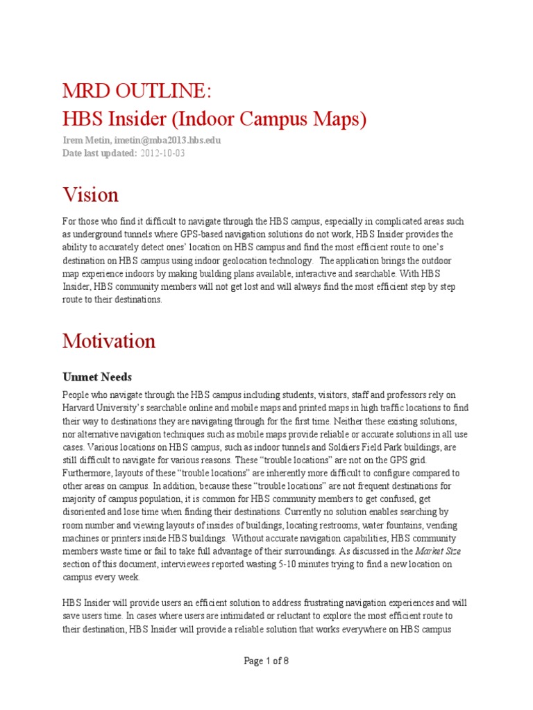PM101 MRD - Irem - Campus Maps | PDF | Mobile App | Interview