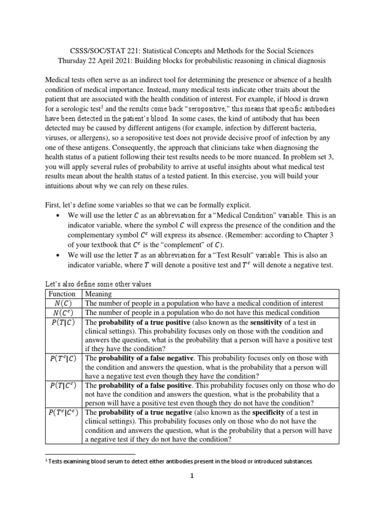 Probability Cheat Sheet | PDF | Sensitivity And Specificity | Clinical Medicine