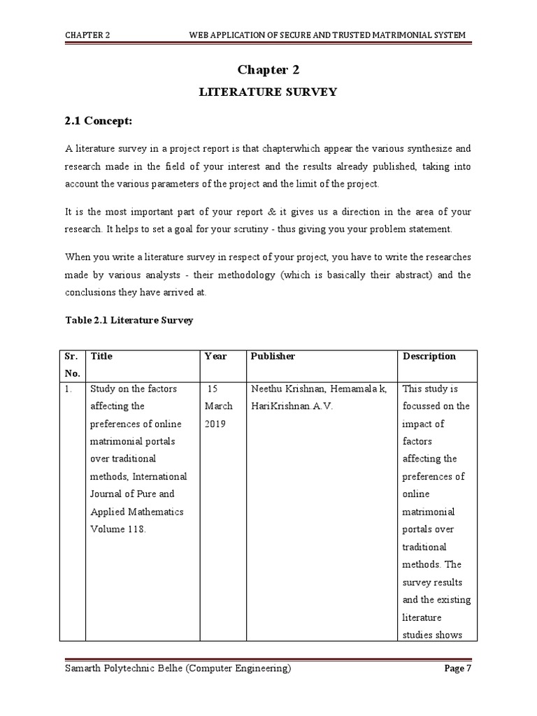 Literature Survey on Matrimonial Systems | PDF | World Wide Web ...