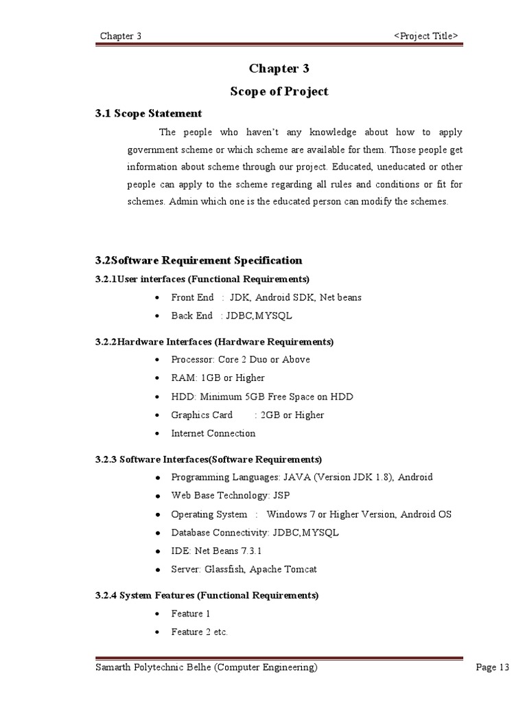 5 Chapter 3 Scope of Project | PDF