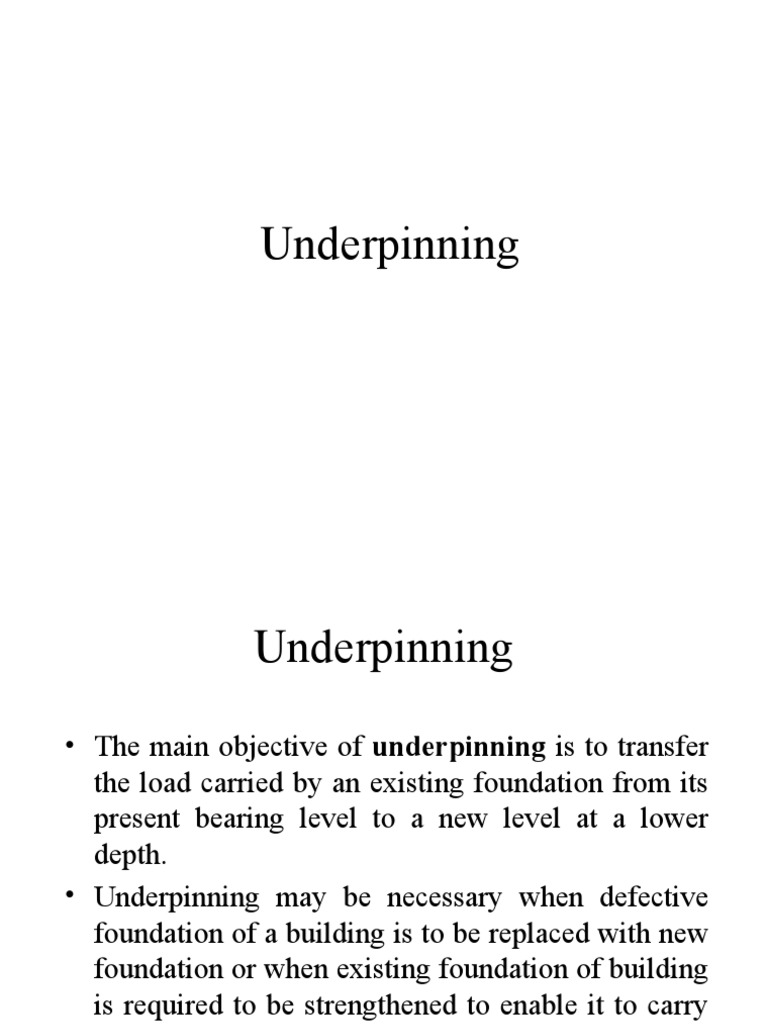 Underpinning | PDF | Deep Foundation | Foundation (Engineering)