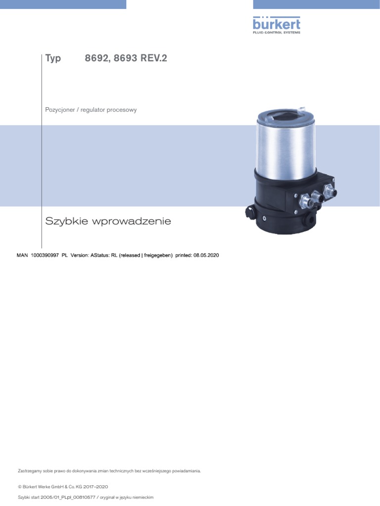 Burkert MA8692 Manual PL PL | PDF